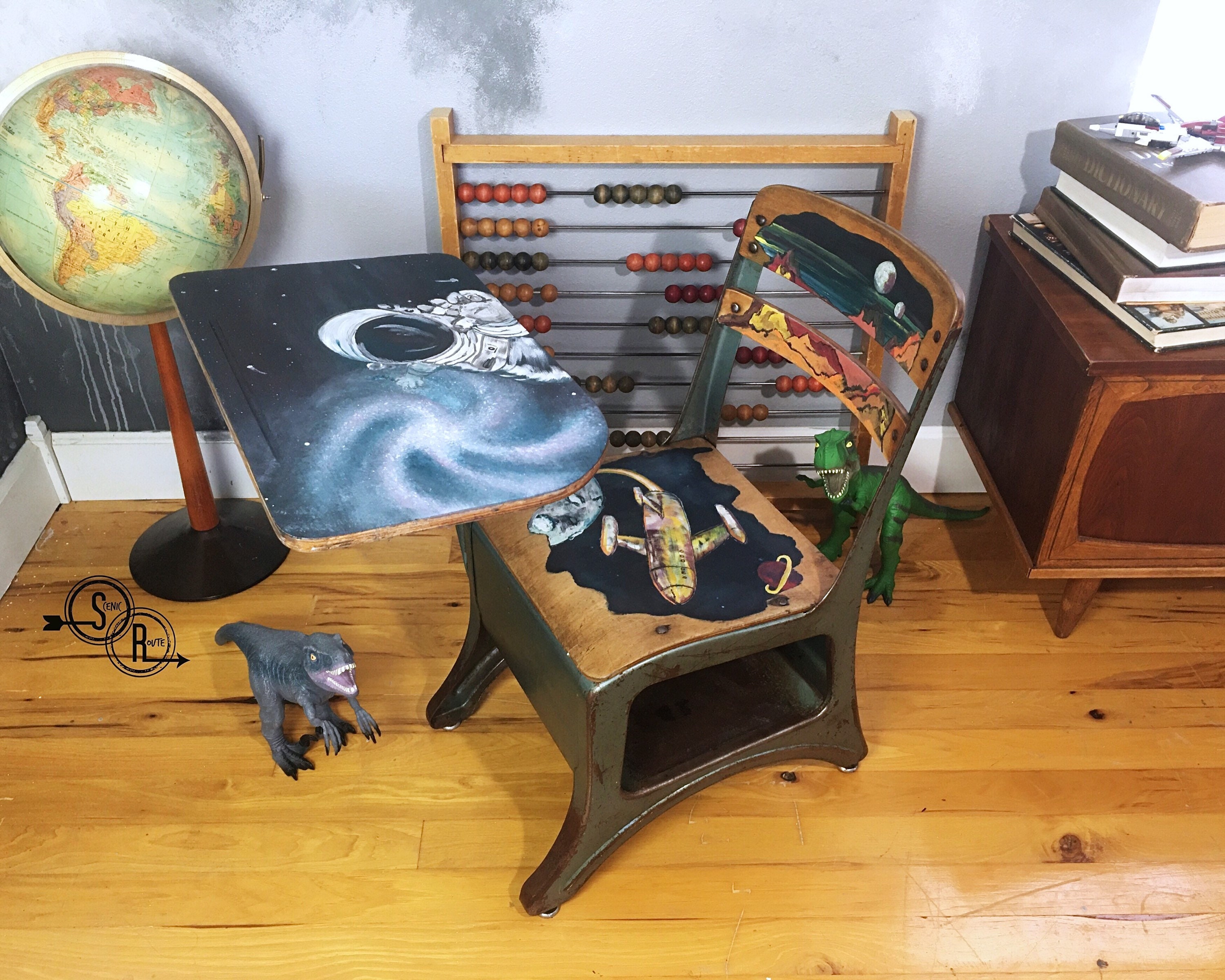 Student Desk Vintage Desk Atomic Art Kids Desk Small | Etsy