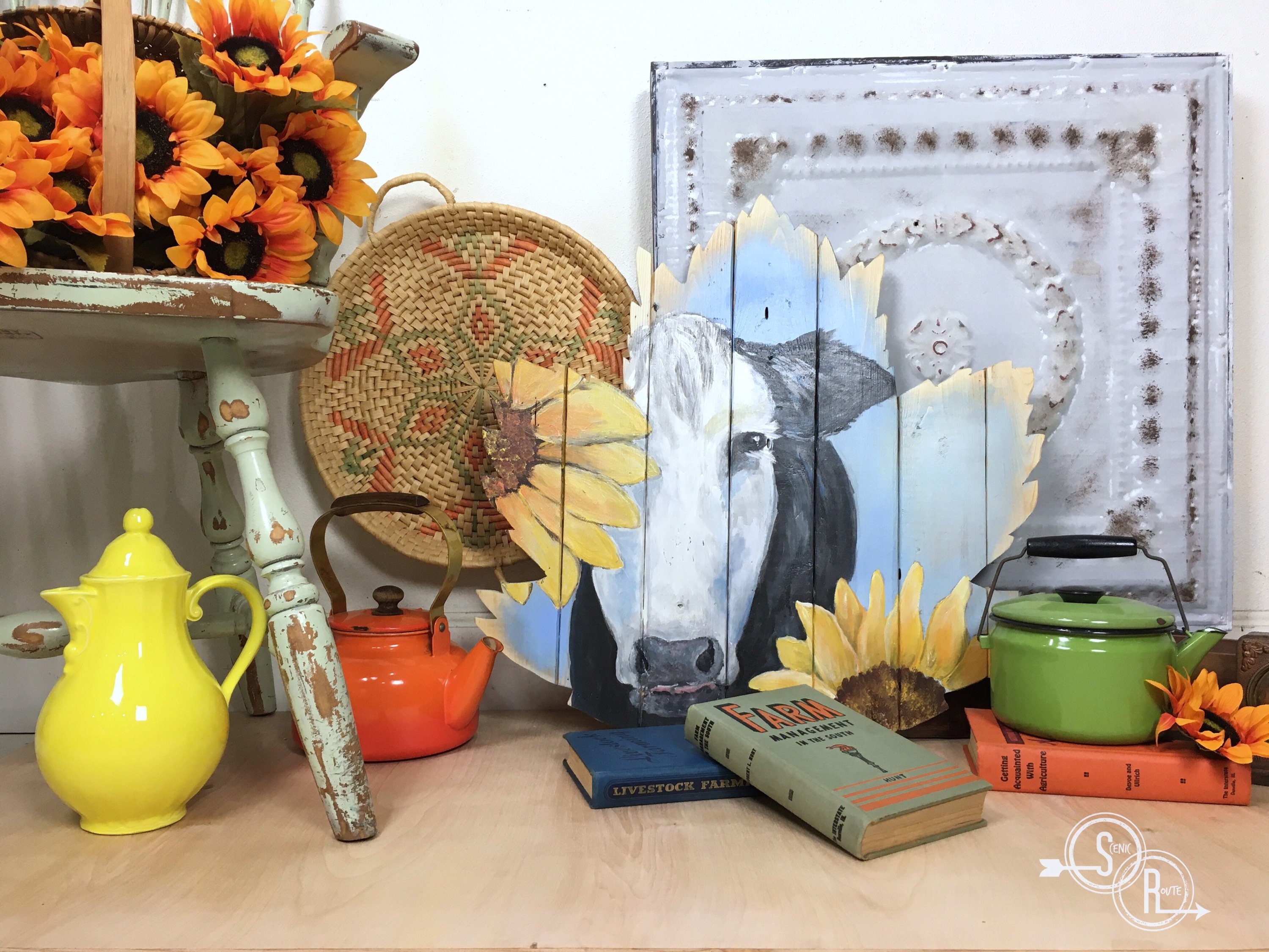 Cow Farmhouse Decor , Summer Farmhouse Decor , Pallet Sign , Farmhouse ...