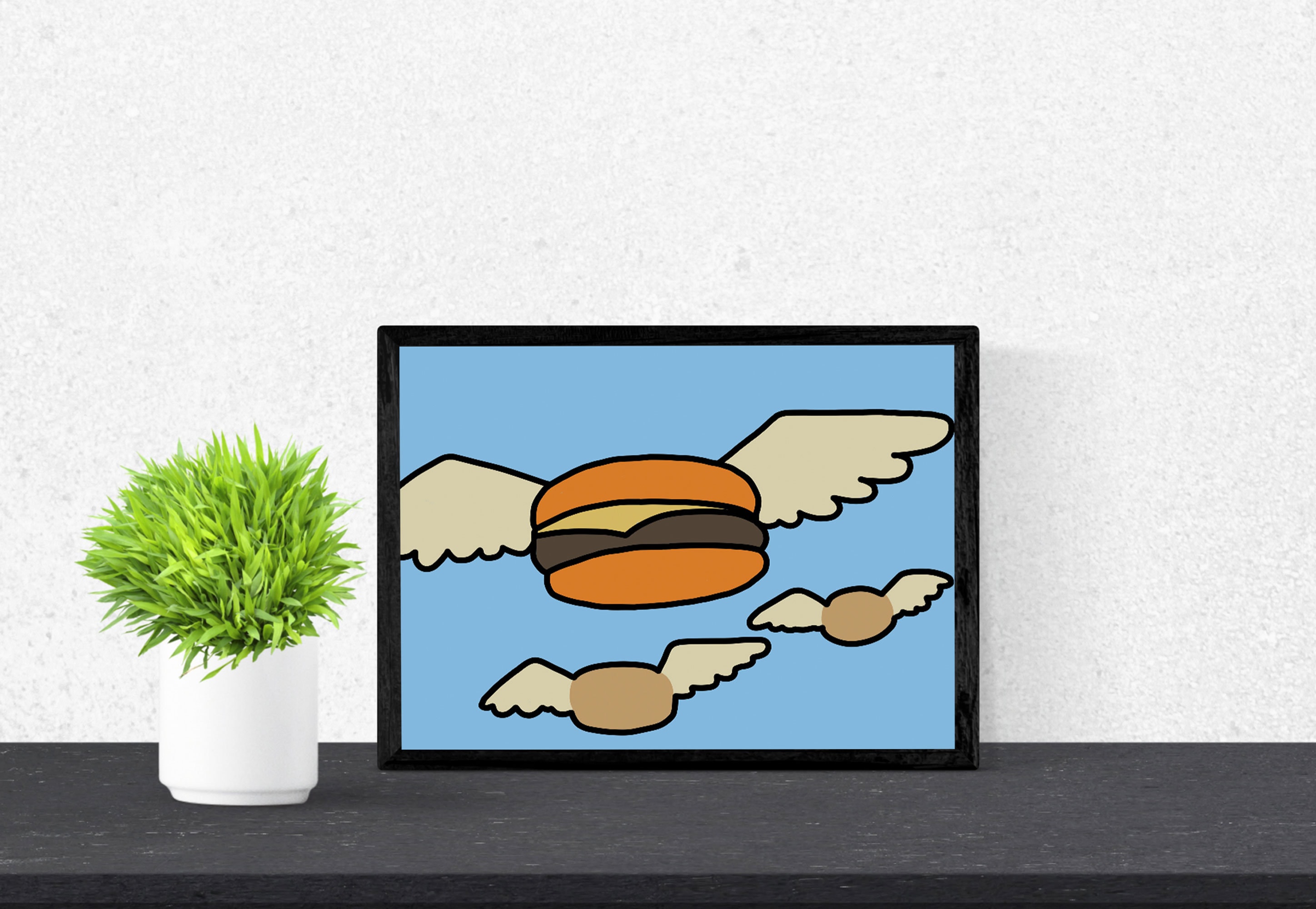 Bob's Burgers Art Flying Burgers Poster _ Framed Art | Etsy