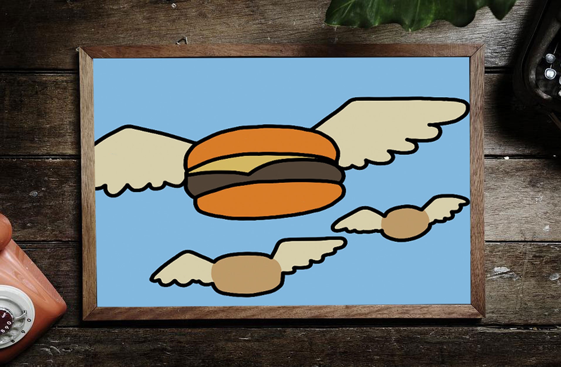 Bob's Burgers Art Flying Burgers Poster _ Framed Art | Etsy