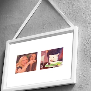 Woman Yelling at Cat Eating Salad Meme, Framed Print, Real Housewives ...