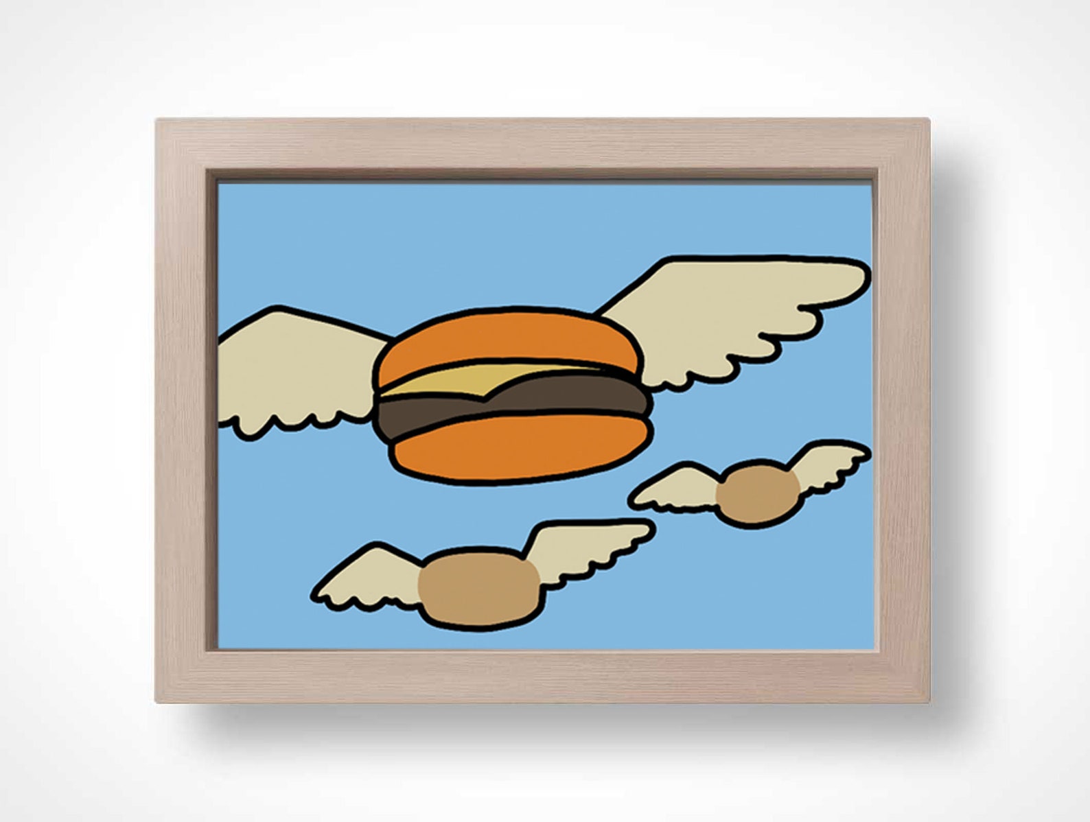 Bob's Burgers Art - Flying Burgers Poster - Framed Art Print - Flying ...
