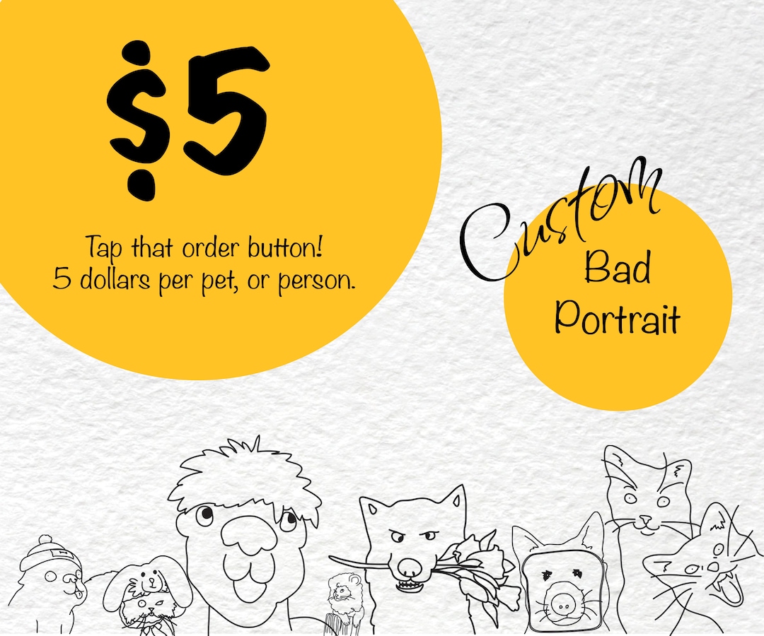 Custom Ugly Portrait - Custom Bad Portrait -bad Art - Ugly Portrait ...
