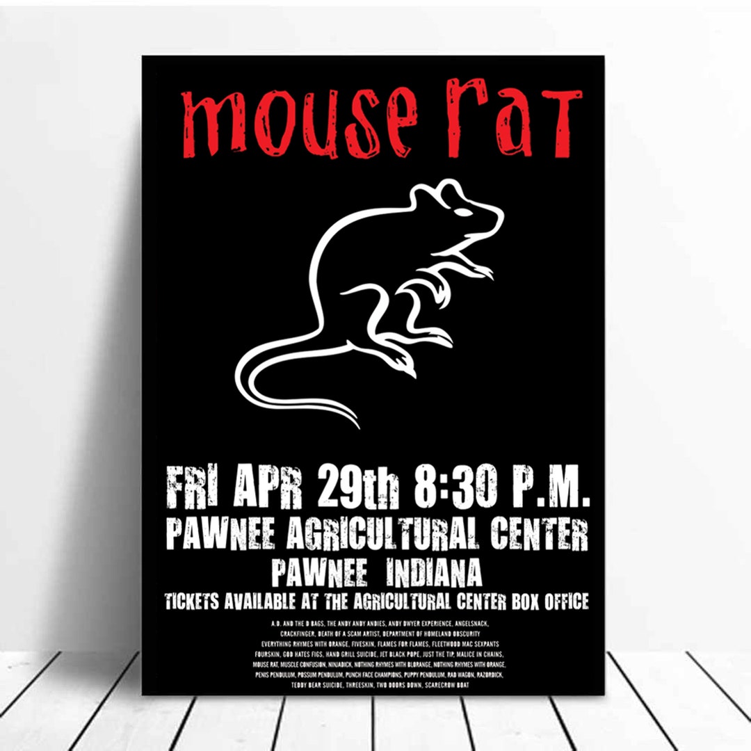 Parks & Rec Mouse Rat Print, Framed Poster, Parks and Recreation Print ...