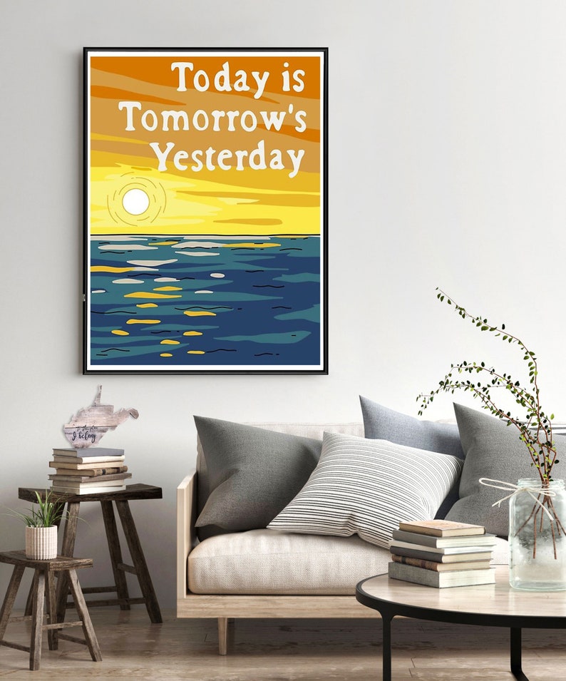 Today is Tomorrow's Yesterday Poster Today's - Etsy