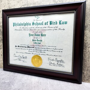 Bird Law Diploma - Always Sunny - Custom Diploma - IASIP - Philadelphia ...