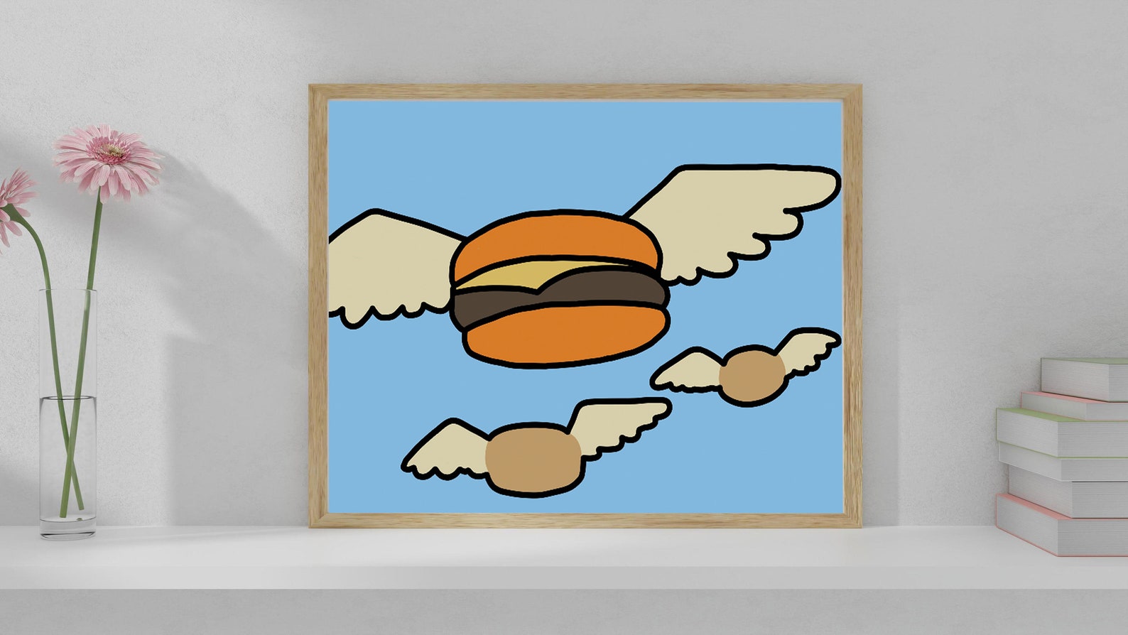 Bob's Burgers Art Flying Burgers Poster _ Framed Art | Etsy