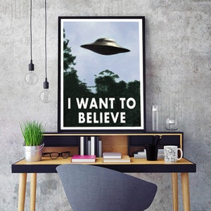 The X-files Poster, I Want to Believe Wall Art, X-files Art, Office ...