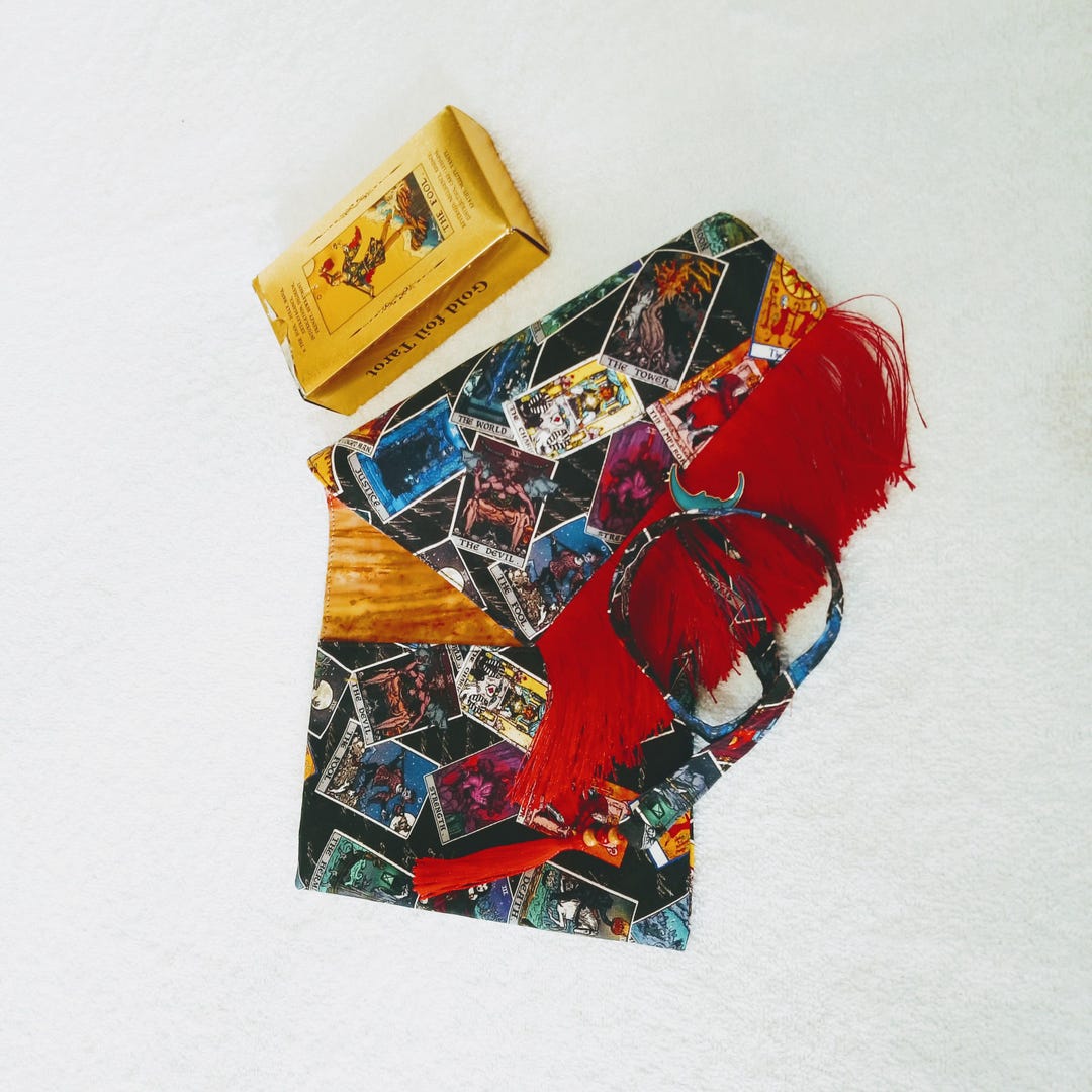 Handmade,tarot Card Fabric, 4 Card Spread,reading Cloth Wrap,tarot Wrap ...
