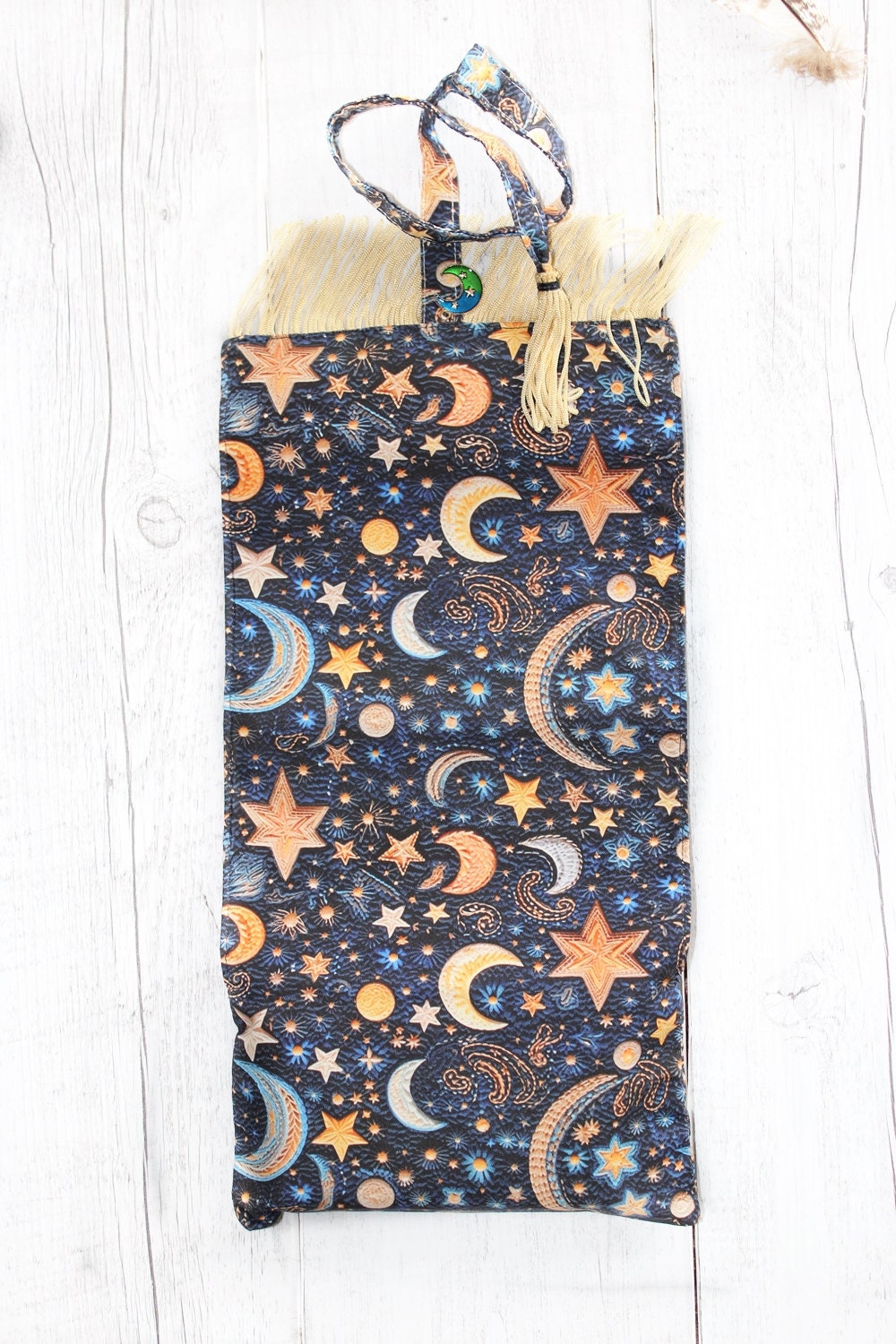 Moon Stars Tarot 4 Card Reading Cloth Wrap,tarot Wrap,tarot Reading ...