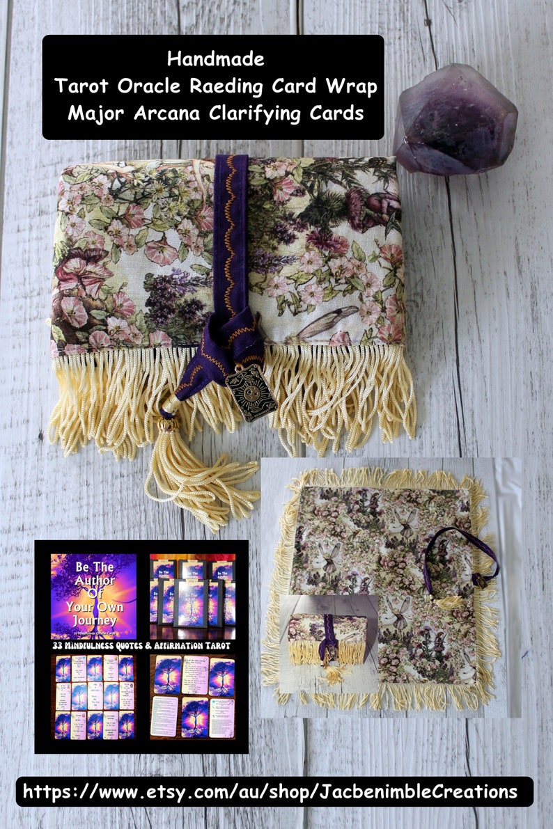 Handmade Fairy Floral,large Tarot Oracle,reading Cloth: Purple Altar ...