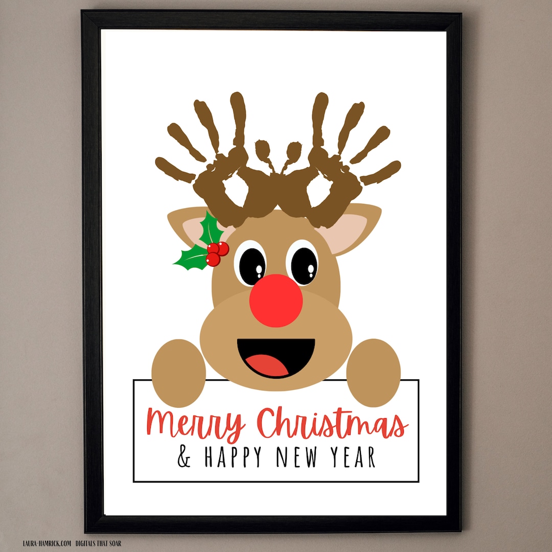 Christmas Handprint Craft, Christmas Handprint Art, Christmas Reindeer ...