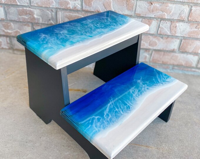 Bespoke Handmade Elm and Resin Stool - Etsy