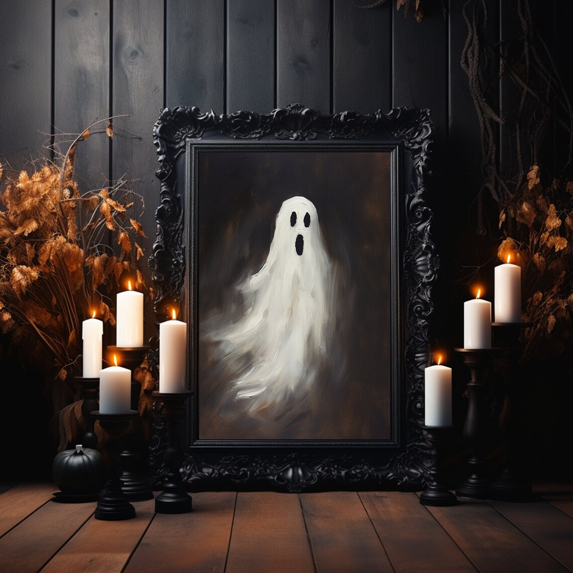 Fright Night PRINTABLE by Rebel Robot Art | Ghost Painting, Haunted ...