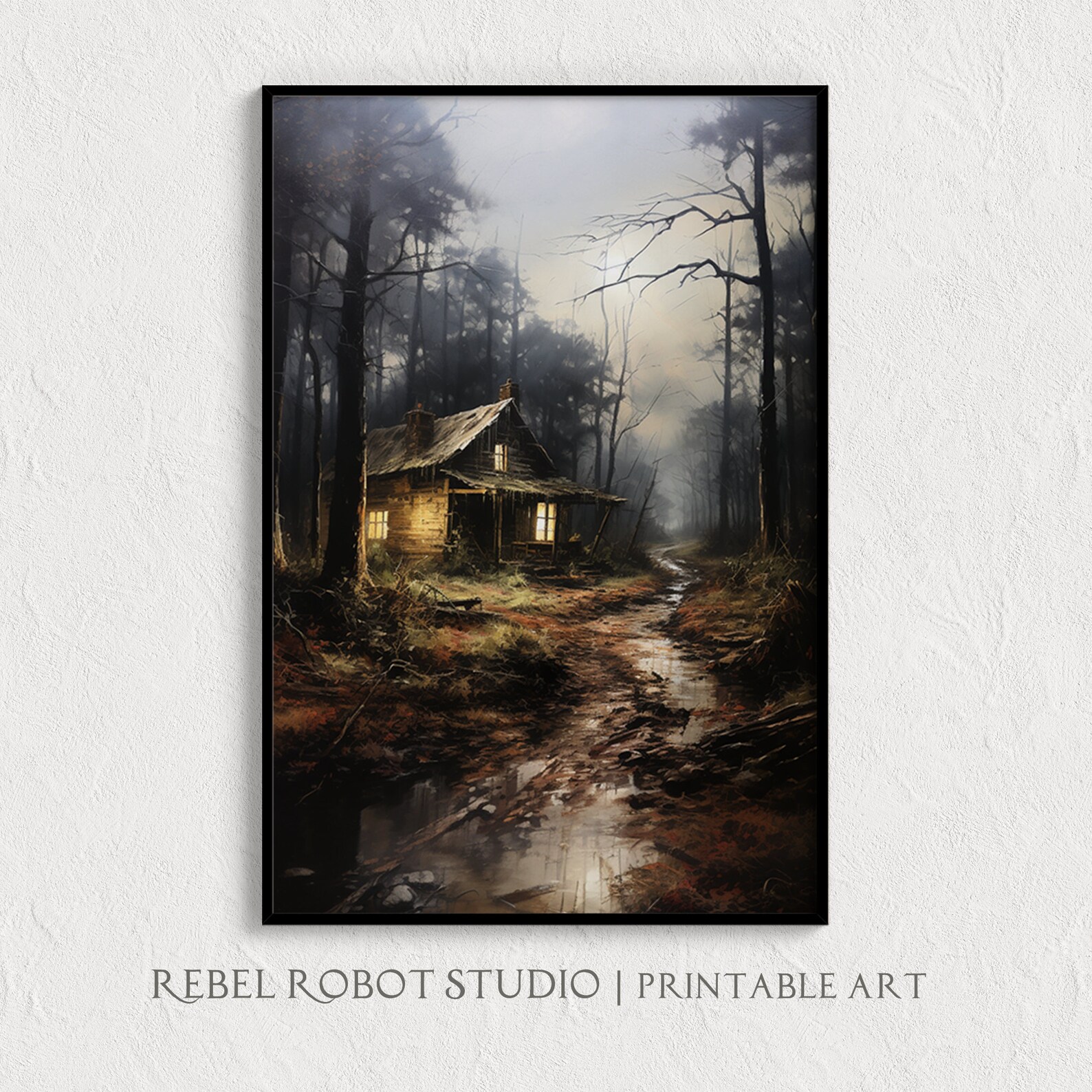 Lost Cabin PRINTABLE Wall Art, Moody Landscape, Witchcore, Enchanted ...