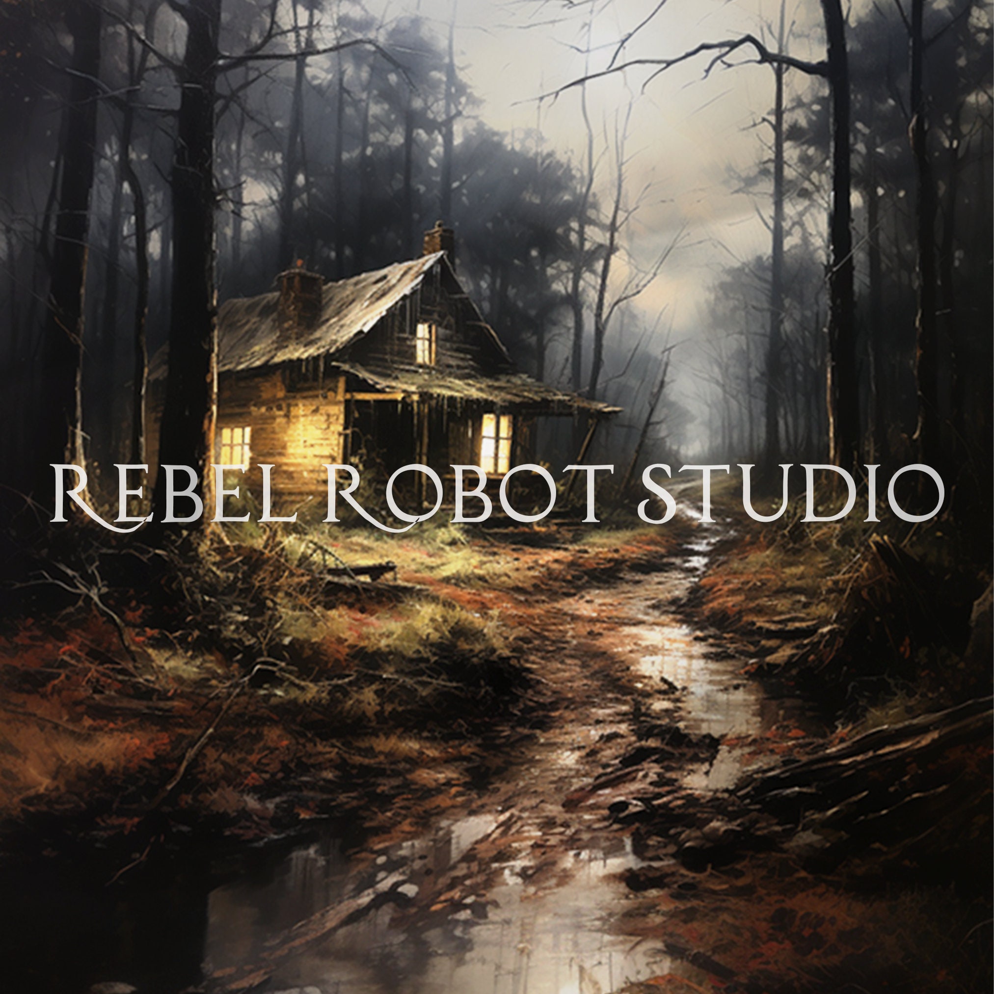 Lost Cabin PRINTABLE Wall Art, Moody Landscape, Witchcore, Enchanted ...