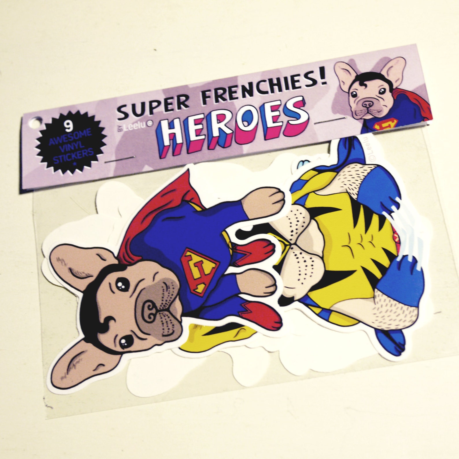 Frenchie Super Heroes Sticker Pack - Etsy