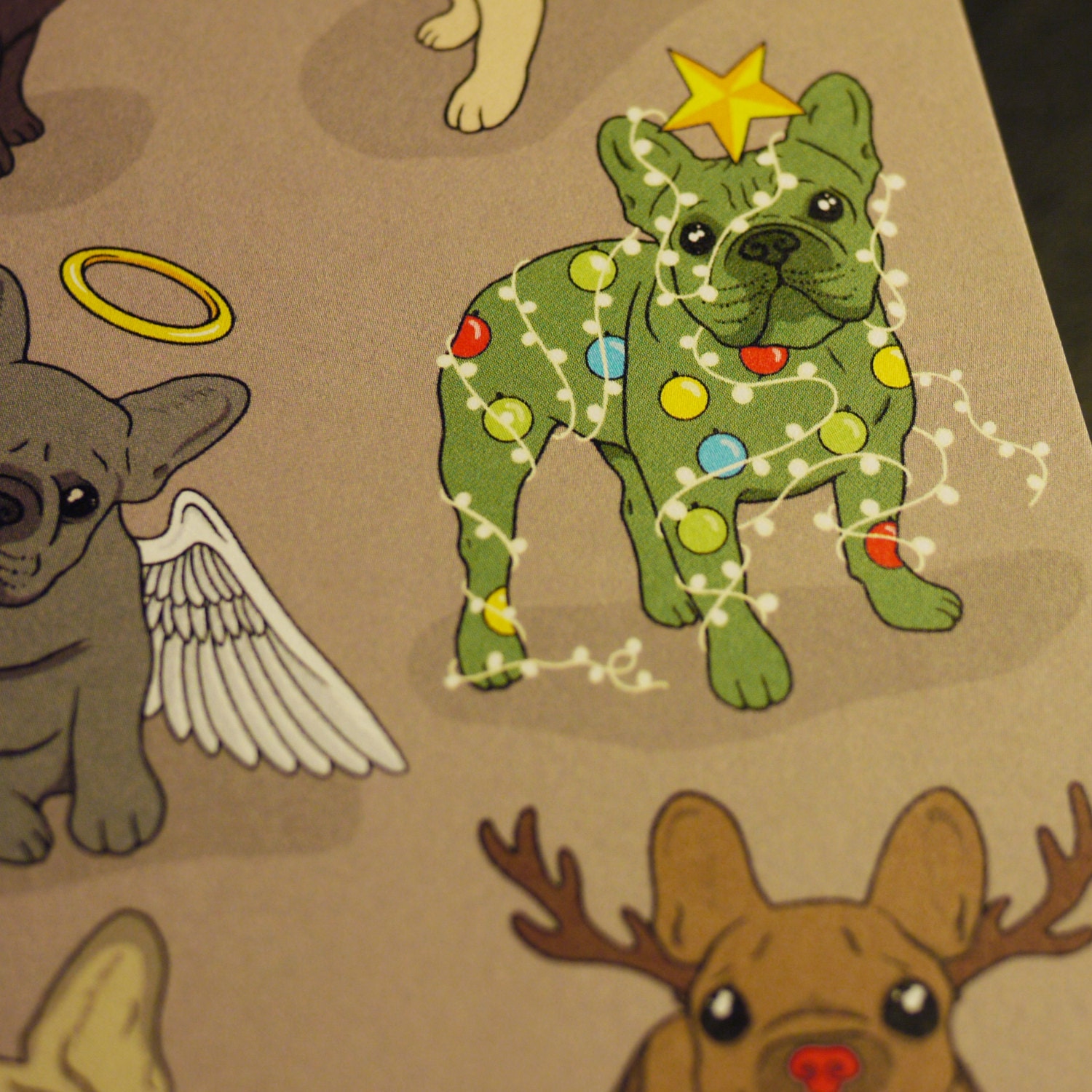 A Frenchie Christmas Card - Etsy