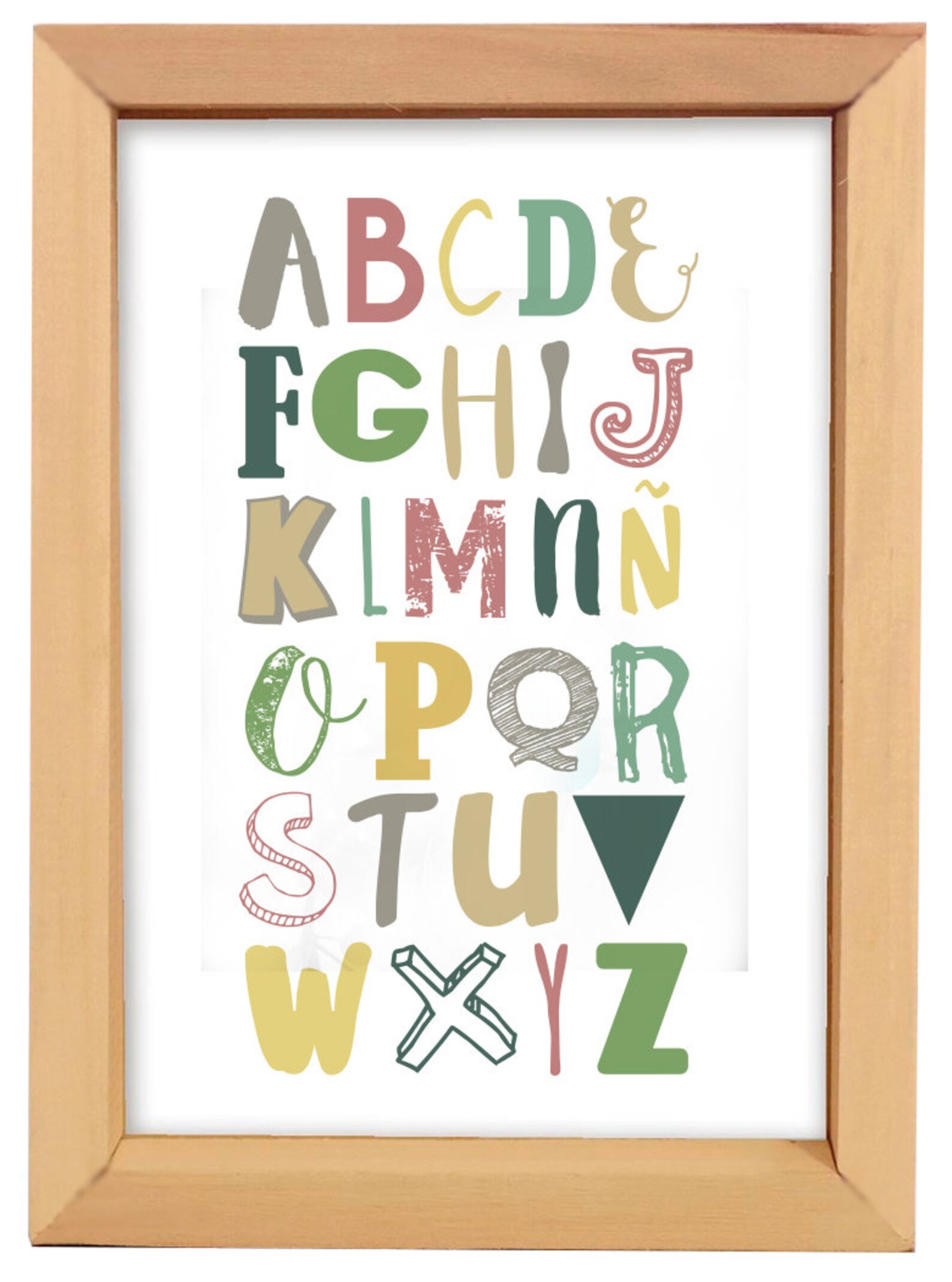 Printable Letters Poster. Set of 24 Posters. Poster ABC FREE - Etsy