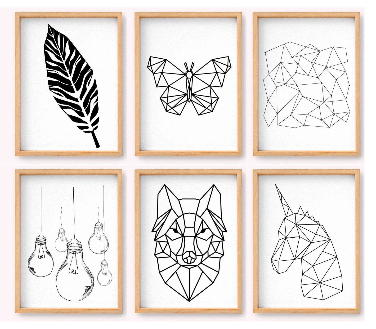 Printables Wall Art. UNICORN Nordic Style. 6 Set of Minimalist - Etsy