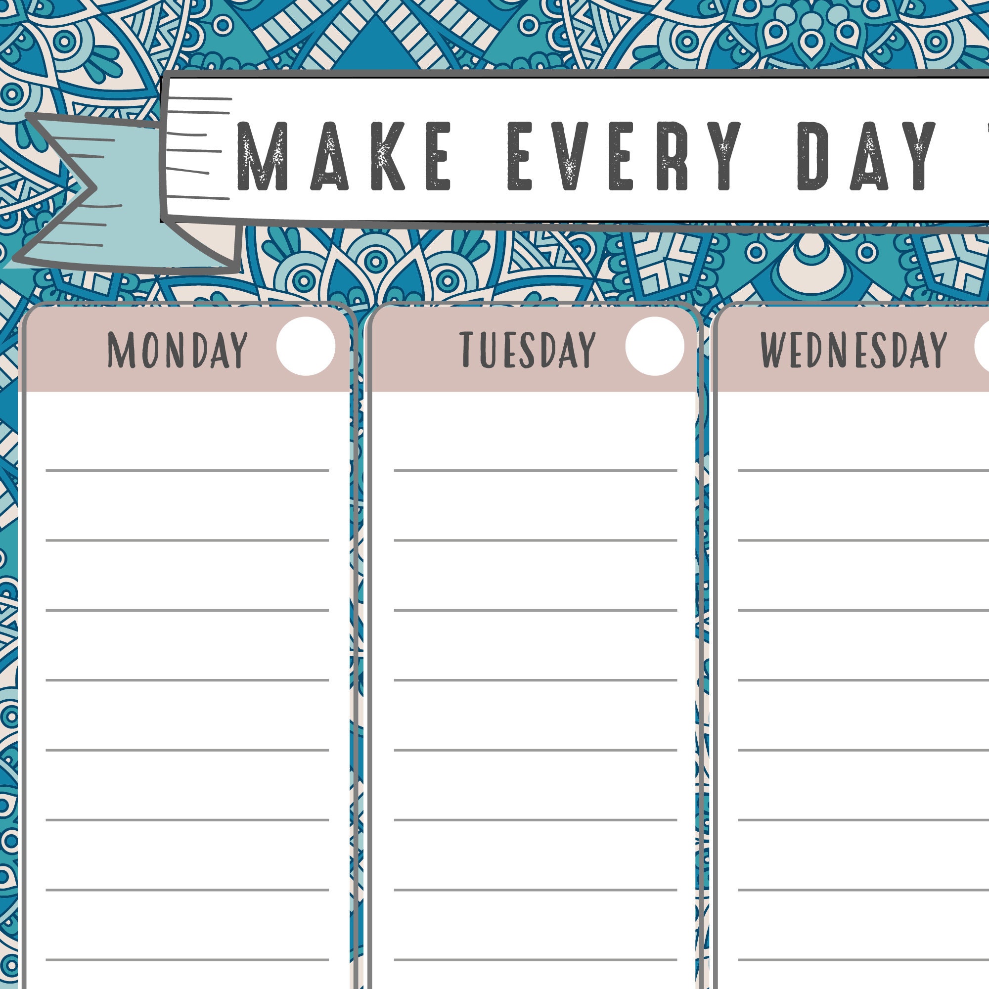 Weekly Organizer Positive. in English. A4 and A3. 2 Files. - Etsy