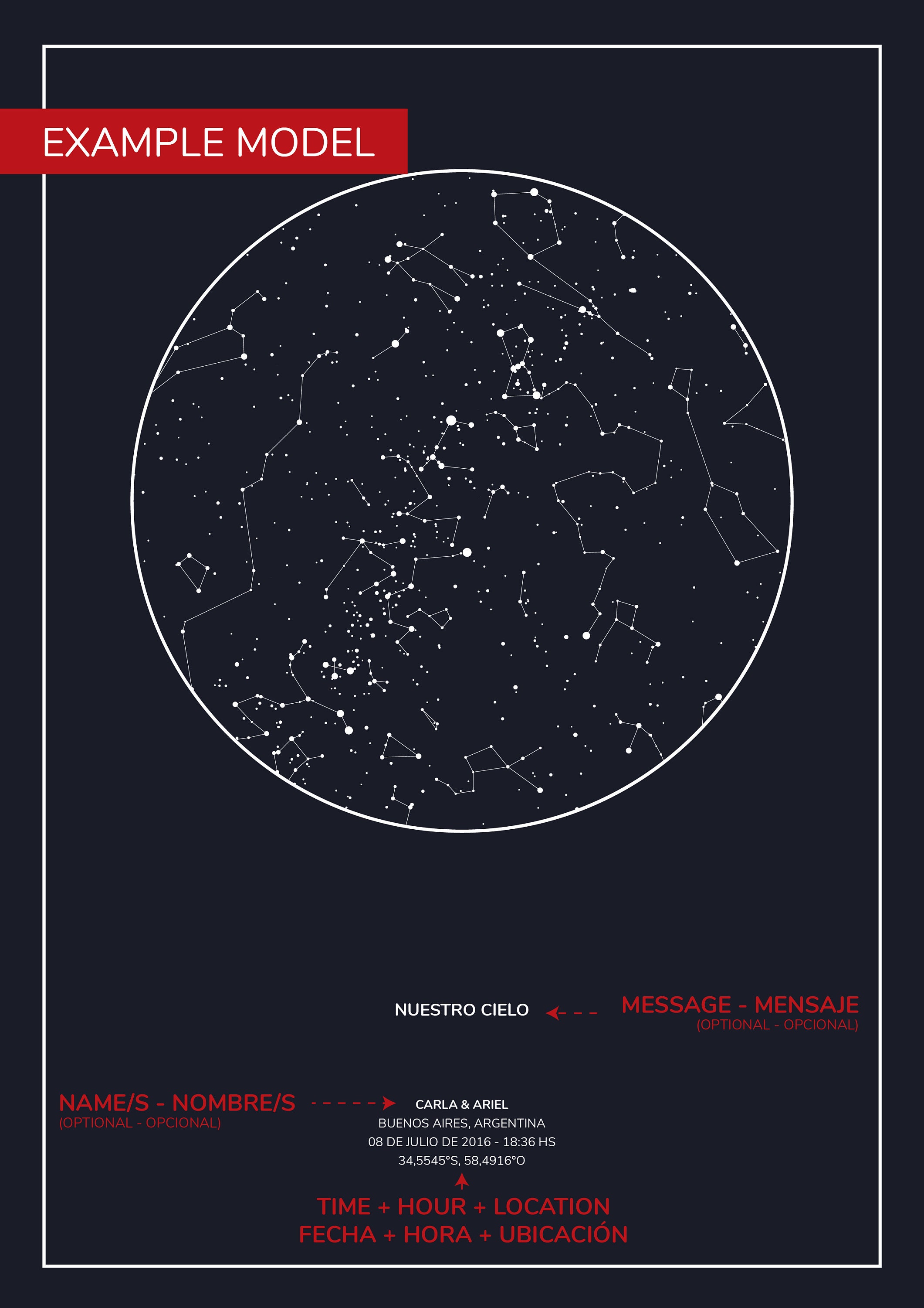 Custom Star Constellation Map, Anniversary Gift (digital File) - Etsy