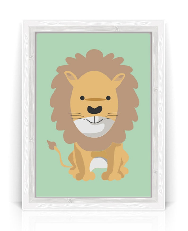 Cuadros infantiles. Impresiones de animales. Decoración de la - Etsy España