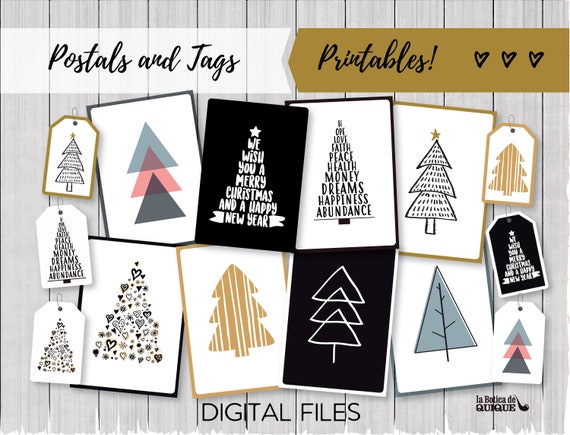 SPANISH CHRISTMAS Cards. Set 8 Printable Cards 6 Tags. Merry - Etsy