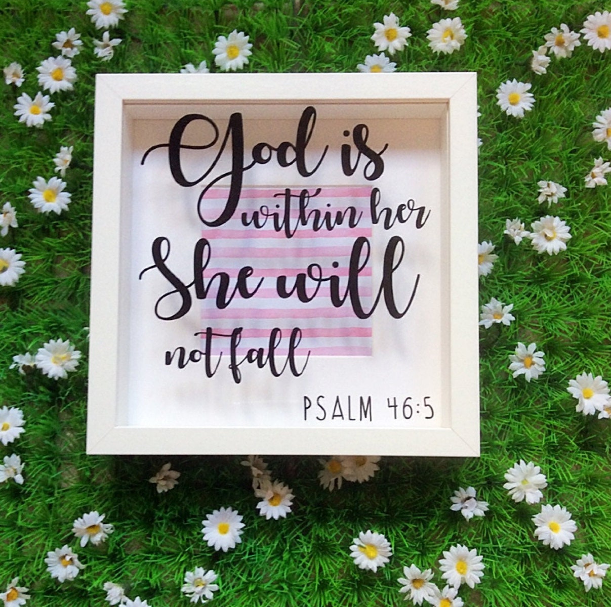 Bible Verse Scripture Frame Psalm 46 5 God Is Within Her | Etsy