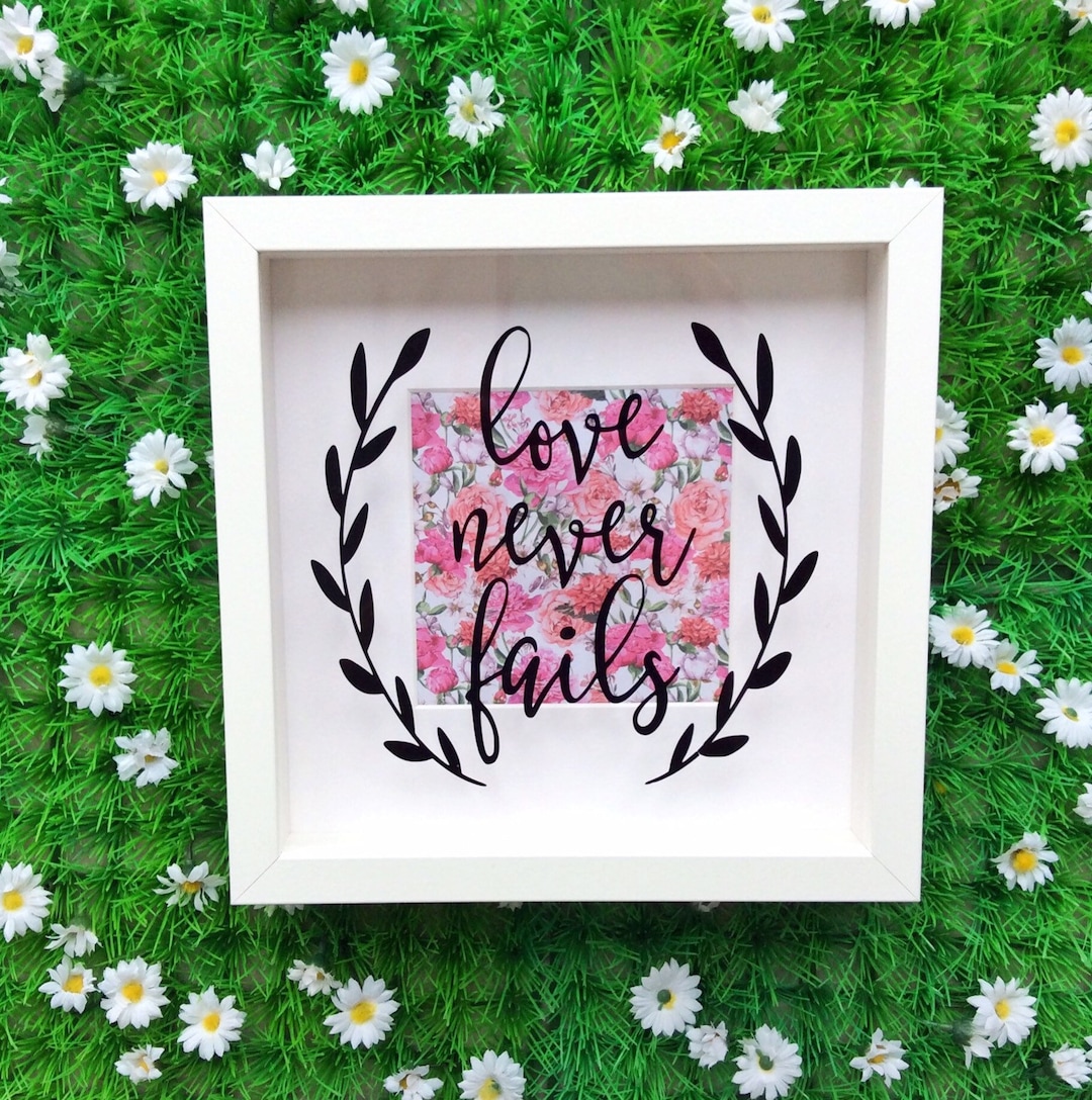 Bible Verse Scripture Frame, Love Never Fails - Etsy