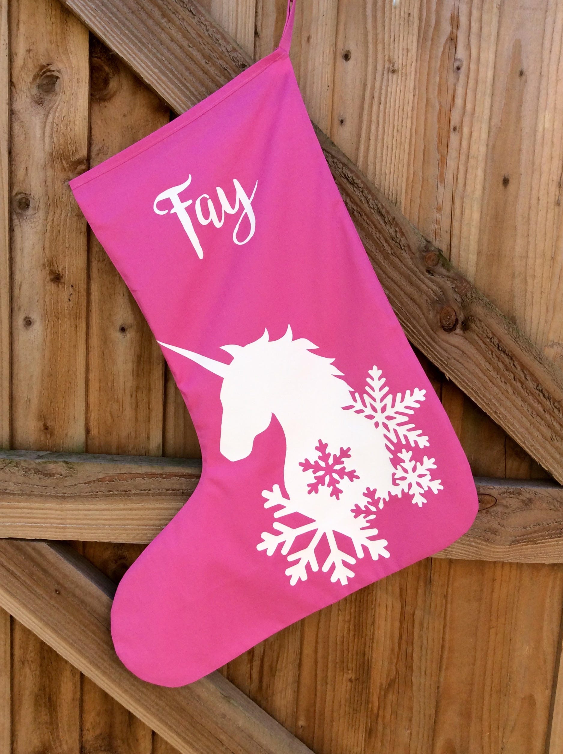 Unicorn Christmas Stocking Unicorn Theme Family Stocking | Etsy