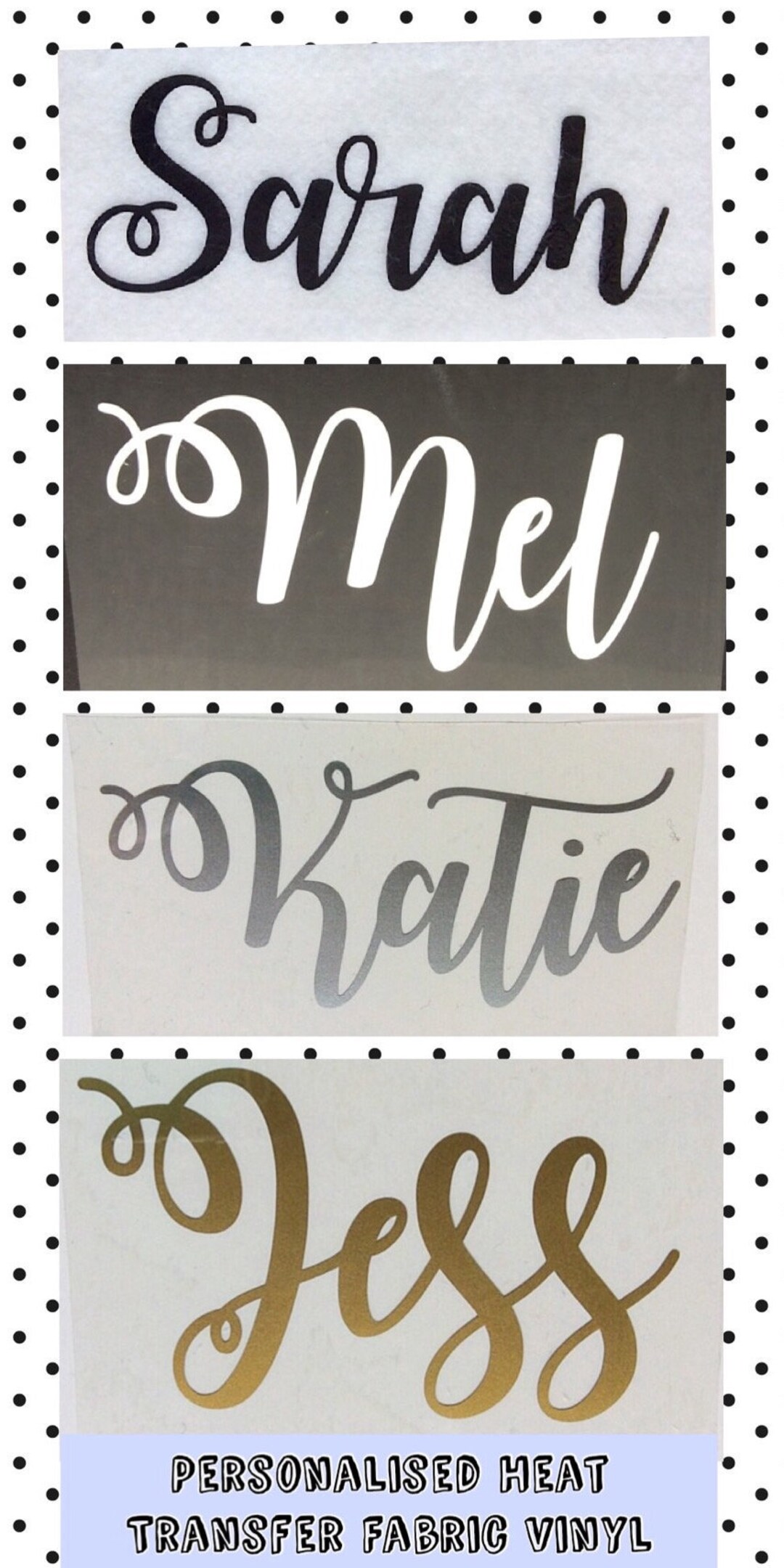 Iron on Name Heat Transfer Vinyl Decal - Etsy