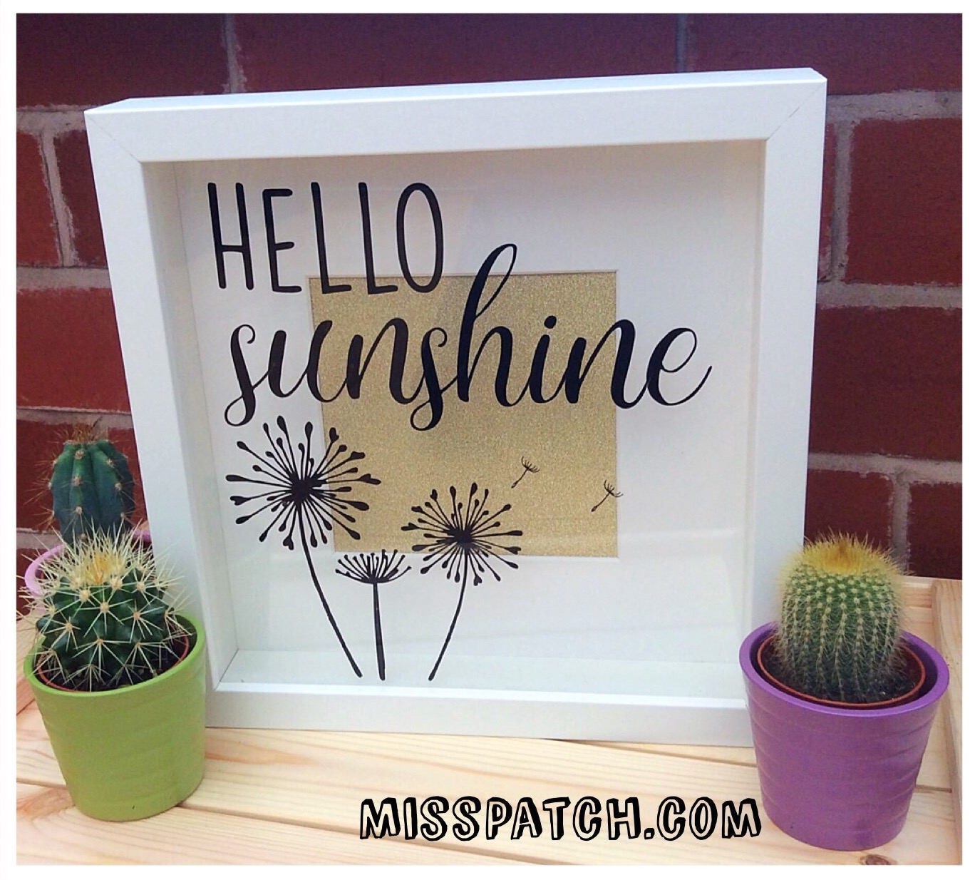 Motivational Quote Gift Shadow Box Frame Dandelions Hello | Etsy UK