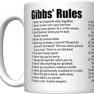 NCIS 2023 Gibbs' Rules Coffee Mug, Farewell Edition (all 38 Rules) - Etsy