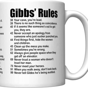 NCIS 2023 Gibbs' Rules Coffee Mug, Farewell Edition (all 38 Rules) - Etsy