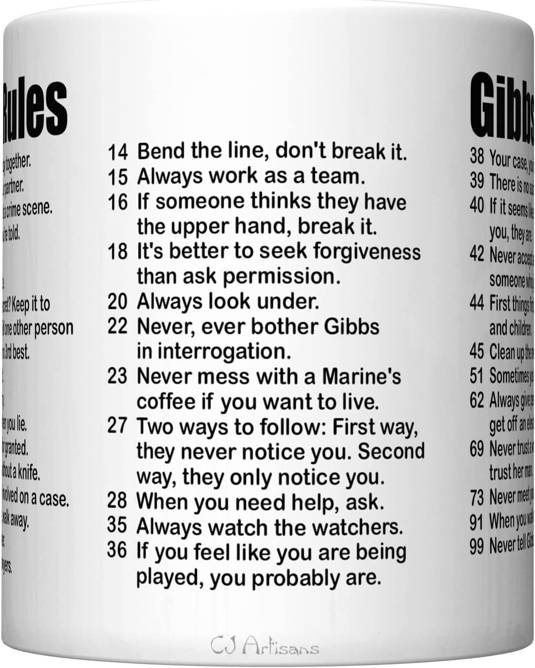 NCIS 2023 Gibbs' Rules Coffee Mug, Farewell Edition (all 38 Rules) - Etsy