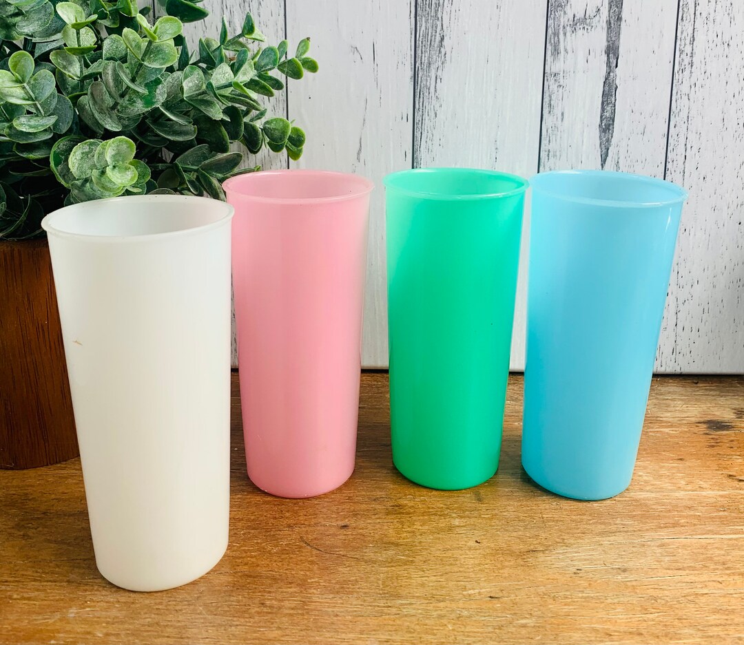 Set of 4 Vintage Tupperware Pastel Cups // Tupperware Drink Cups - Etsy