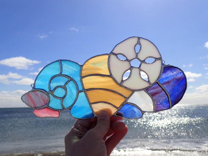 Stained Glass Suncatcher Sea Glass Art Scotia Glass Art - Etsy