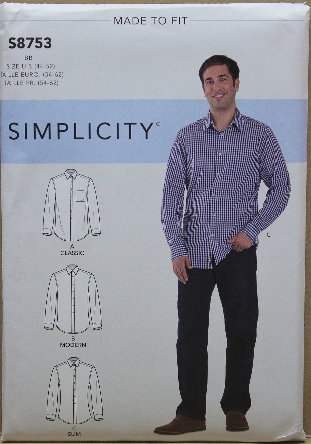Simplicity Pattern 8753 BB Men's Classic Modern and - Etsy