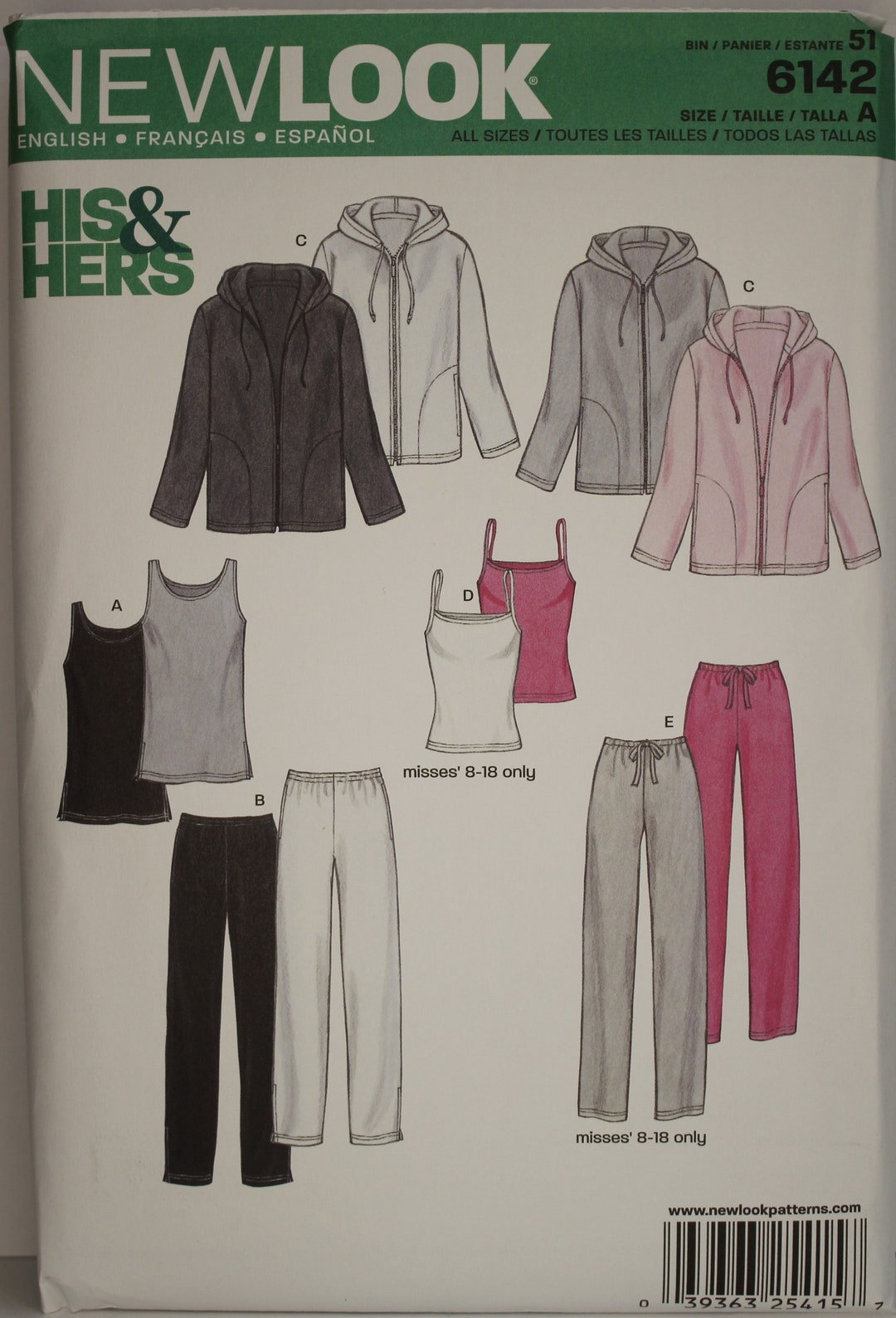 New Look Pattern 6142 Unisex Misses' & Men's Separates in Sizes XS-XL ...