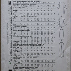 Simplicity Pattern 8924 U5 Misses' Jacket Top Tunic and - Etsy