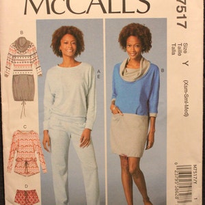 Mccalls Pattern 7517 Y Misses' Batwing Top Dress and - Etsy