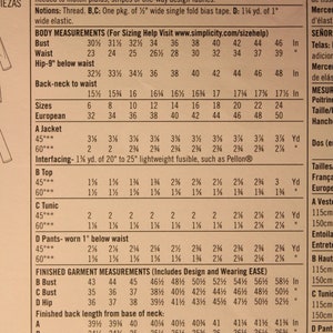 Simplicity Pattern 8924 U5 Misses' Jacket Top Tunic and - Etsy