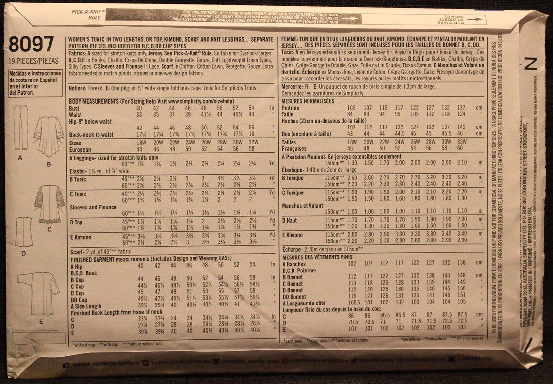 Simplicity Pattern 8097 FF Plus Size Women's Tunic or | Etsy