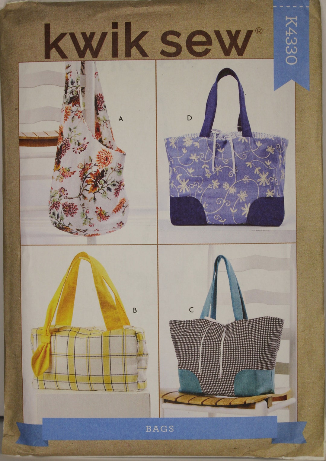 Kwik Sew Pattern K4330 Hobo Bags Handbags and Totes - Etsy