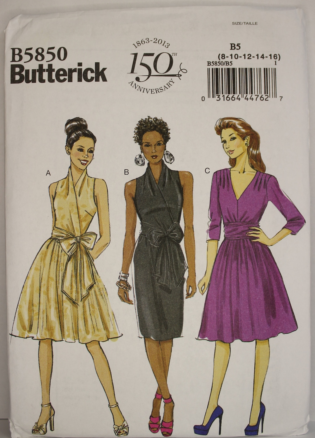 Butterick Pattern 5850 B5 Misses' Oversized Waist-bow Dresses in Sizes ...
