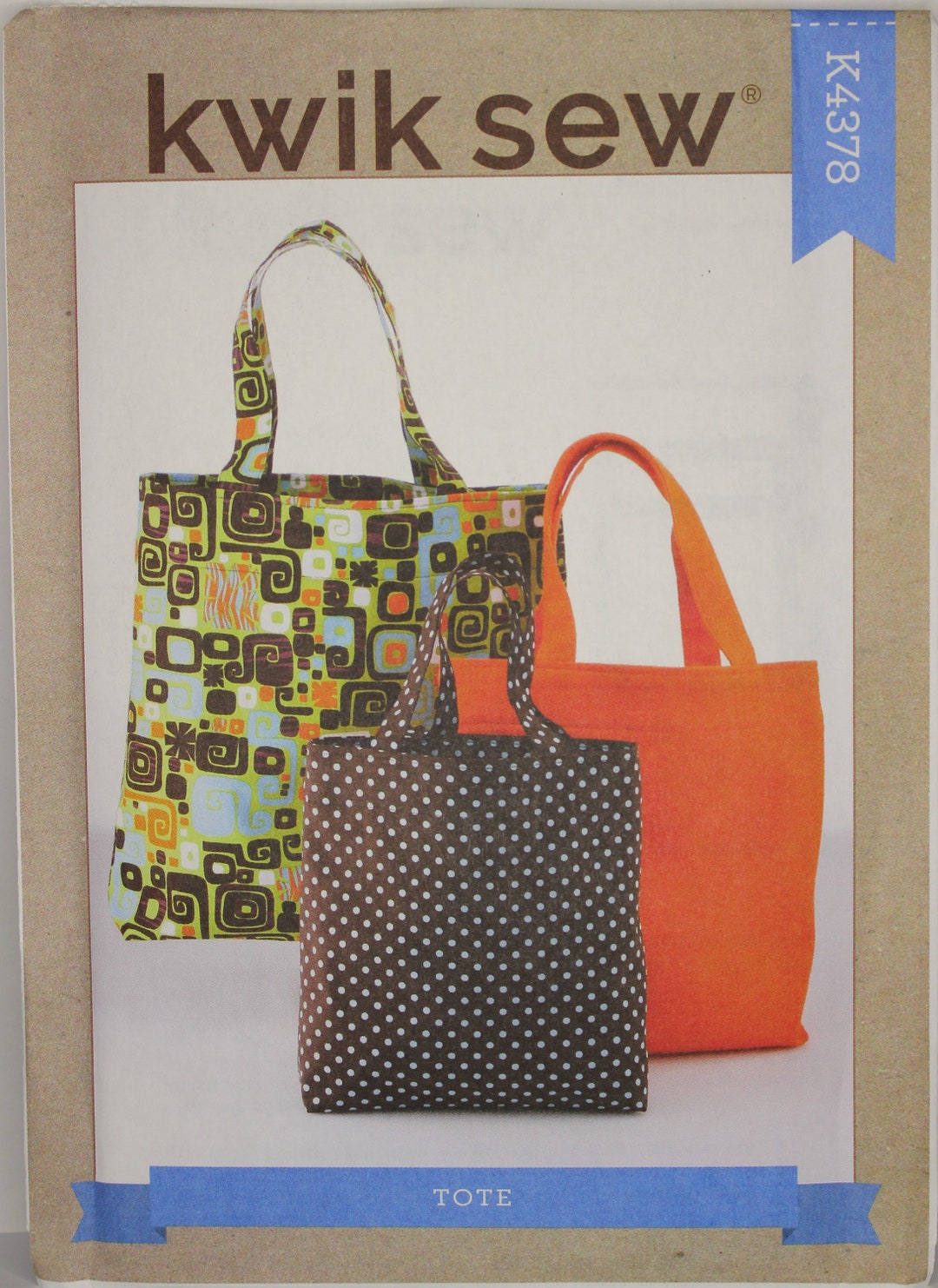 Kwik Sew Pattern K4378 Tote Bags - Etsy