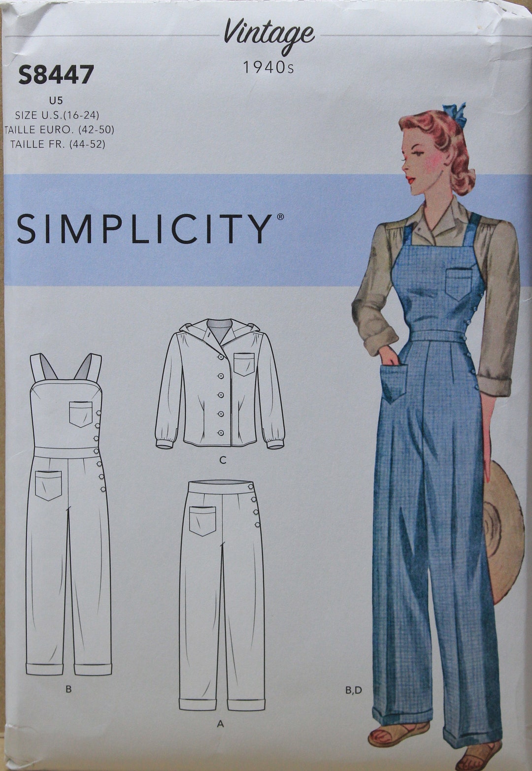 Simplicity Pattern 8447 U5 Misses' 1940s Vintage Rosie the Riveter ...