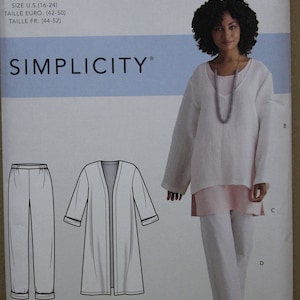 Simplicity Pattern 8924 U5 Misses' Jacket Top Tunic and - Etsy