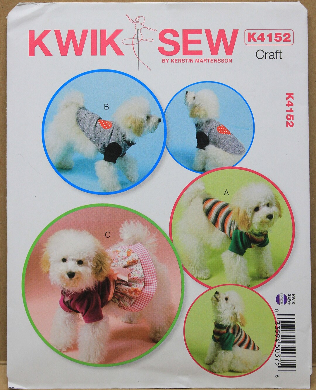 Kwik Sew Pattern K4152 Kerstin Martensson Designs Dog Clothes in Sizes ...